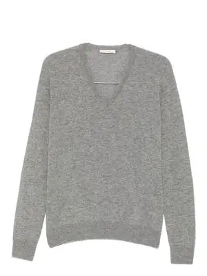 THE ROW The Row Phora Cashmere V-Neck Sweater Grey