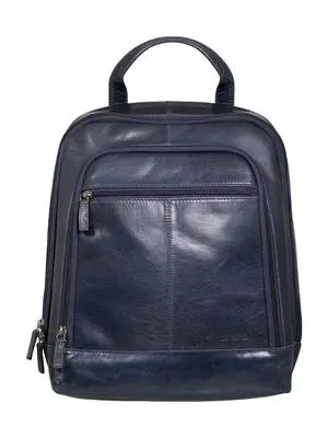 JACK GEORGES Voyager Leather Backpack - Navy