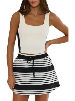 Beach Riot Brietta Square Neck Performance Tank Top - Shadow Stripe