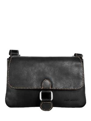 JACK GEORGES Voyager Mini Leather Crossbody Bag - Black