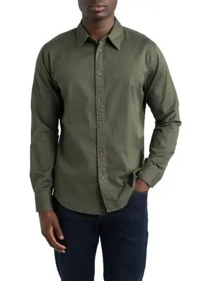 Rag & Bone Tomlin Dobby Stretch Shirt - Dkgrn