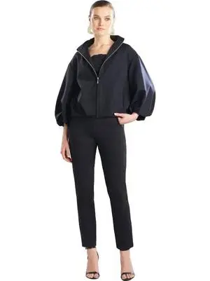 Natori Techno Crepe Bomber Jacket - Black