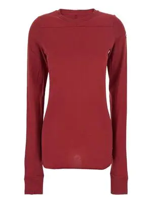 RICK OWENS + MONCLER Long Sleeve Jersey T-shirt - Red
