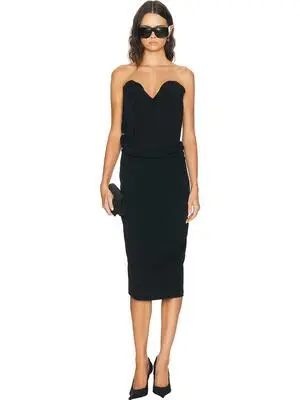 Magda Butrym Strapless Bustier Midi Dress - Black