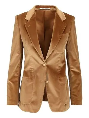 Tagliatore Single-breasted Velvet Blazer - Cream
