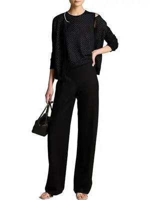 Vince Colette High-rise Italian Wool-blend Flannel Bias Pant - Black