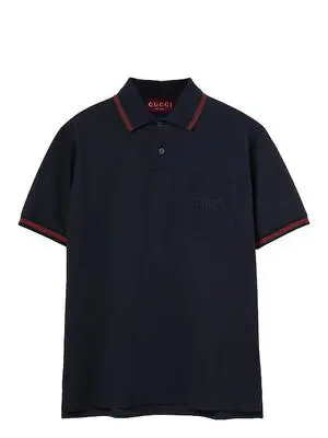 GUCCI Cotton Polo Shirt With Embroidery