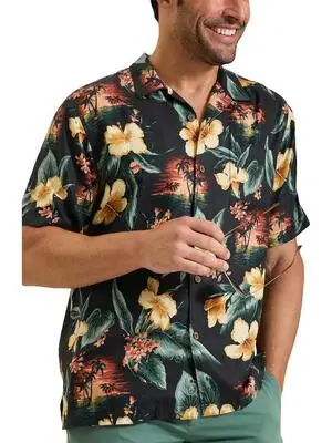 Tommy Bahama Kua Sunset Silk Camp Shirt - Deep Bloom