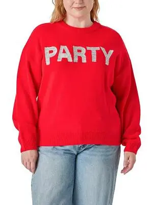 English Factory Relaxed Fit "party" Sweater - Red