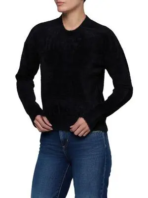L'Agence Nimbus Fuzzy Crewneck Sweater - Black
