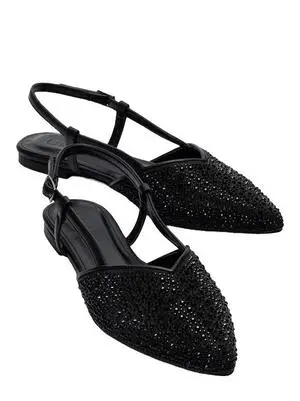 PROLOGUE SHOES Rexton Embellished Slingback Pumps - Black