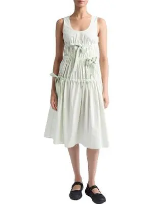 CECILIE BAHNSEN Cecilie Bahnsen Faye Ruched Cotton Poplin Dress