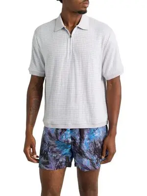 RIZORT Victor Micro Check Polo Grey