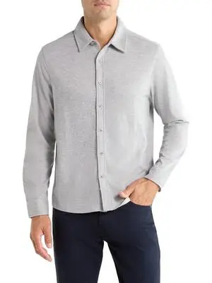 7 Diamonds Generation™ Pinstripe Double Knit Button-up Shirt - Grey