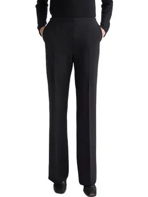 Max Mara Morata Stretch Virgin Wool Flare Leg Pants - Black