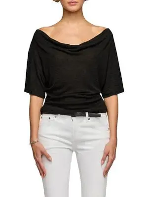 EB DENIM Madeo Cowl Neck T-shirt - Black