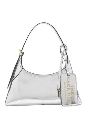 Marc Jacobs The Small Crinkle Leather Belted Sack Bag - Silver