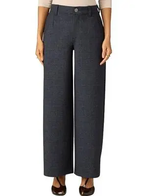 Wit & Wisdom Whitney Skyrise Flat Front Wide Leg Pants - Navy