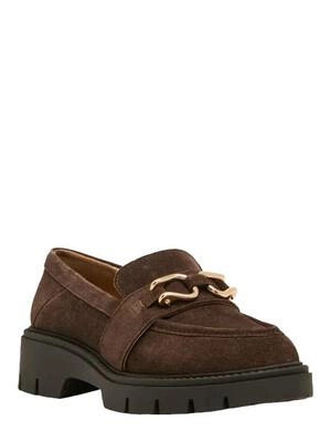 Blondo Klara Leather Loafer With Chunky Lug Sole - Java Suede