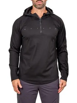 MACEOO Performance Athletic Quarter Zip Hoodie - Black