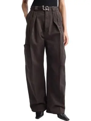 Sportmax Oversize Cargo Barrel Leg Pants - Chocolate