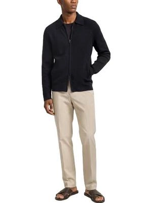 Orlebar Brown Shelby Merino Wool Zip Cardigan - Night Iris