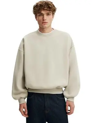 COTTON ON Cotton On Relaxed Crew Sweater Stone