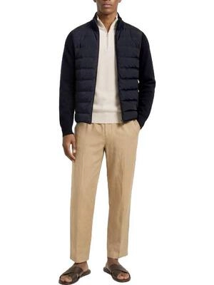Orlebar Brown Hybrid Knit Funnel Jacket - Night Iris