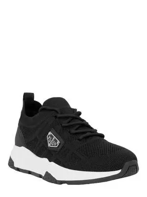 Philipp Plein Runner Sock Triangle Placca Sneakers - Black