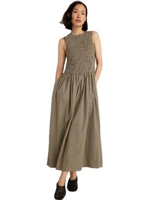 HAVEN WELL WITHIN Haven Well Within Organic Cotton Smocked Gingham Maxi Dress