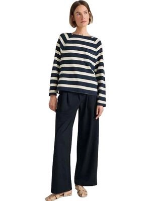 HAVEN WELL WITHIN Double Knit Pleated Wide Leg Trousers - Nightfall