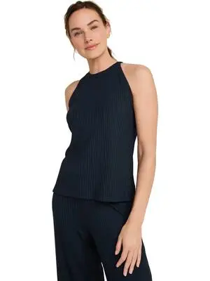 HAVEN WELL WITHIN Ribbed High Neck Sleeveless Tank - Nightfall