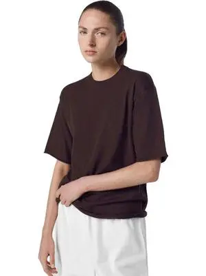 ALL MY LOVE Duke Top Ultra-thin Cashmere-wool Blend T-shirt - Walnut
