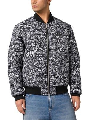 PHILIPP PLEIN Philipp Plein All-Over Tattoo Print Bomber Jacket