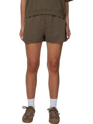 GOOD FOR NOTHING Sweat Shorts With Embroidered Logo - Brown