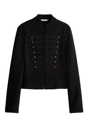 H&M Crêpe Jersey Jacket With Decorative Trim - Black