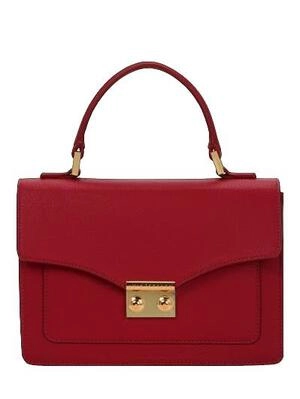 LUIS STEVEN Emma Leather Satchel Red