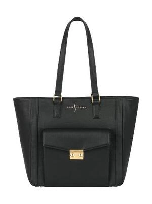 LUIS STEVEN Classic Tote With Front Lock - Black