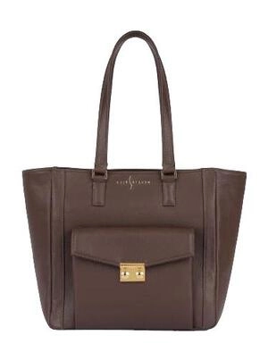 LUIS STEVEN Classic Tote With Front Lock - Brown
