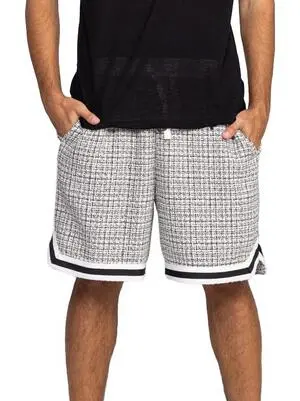 MANIA Woven Textured Bermuda Shorts With Contrast Trim - Black