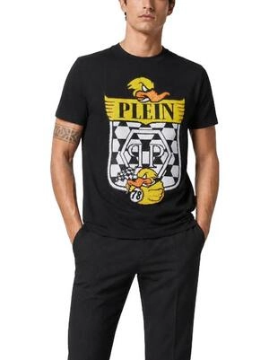 Philipp Plein T-shirt Round Neck Short Sleeve Duck - Black