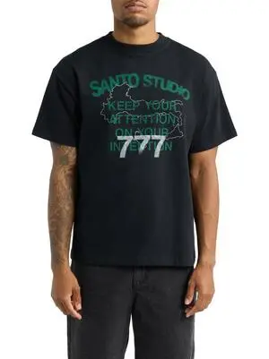 SANTO STUDIO 777 Maps Graphic Tee - Black
