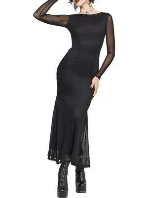DISTURBIA Ebonine Backless Maxi Dress - Black