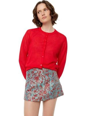ALAS Floral Jacquard Mini Skirt With Metallic Thread - Multicolor
