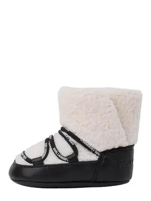 Karl Lagerfeld Faux-shearling Baby Booties - Black