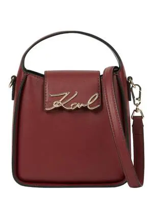 Karl Lagerfeld Signature Hobo Bag - Dark Cherry