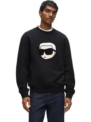 Karl Lagerfeld Exclusive Ikon Karl Bold Graphic Sweatshirt - Black