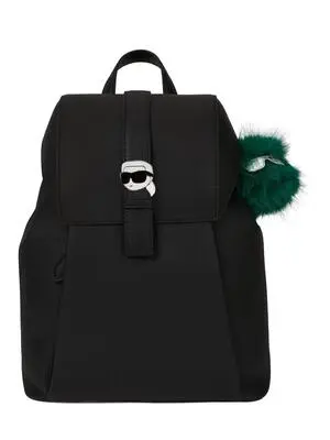 Karl Lagerfeld Ikon Pebble Charm Backpack - Black