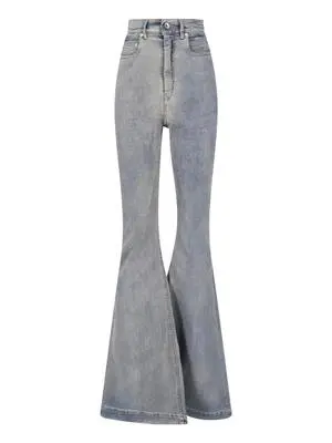 Rick Owens Flared Denim Jeans - Blue
