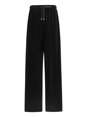 Dolce & Gabbana Chenille Wide Leg Trousers - Black